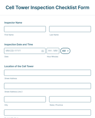 Cell Tower Inspection Checklist Form Template | Jotform