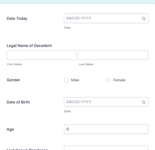Certificate of Death Form Template | Jotform