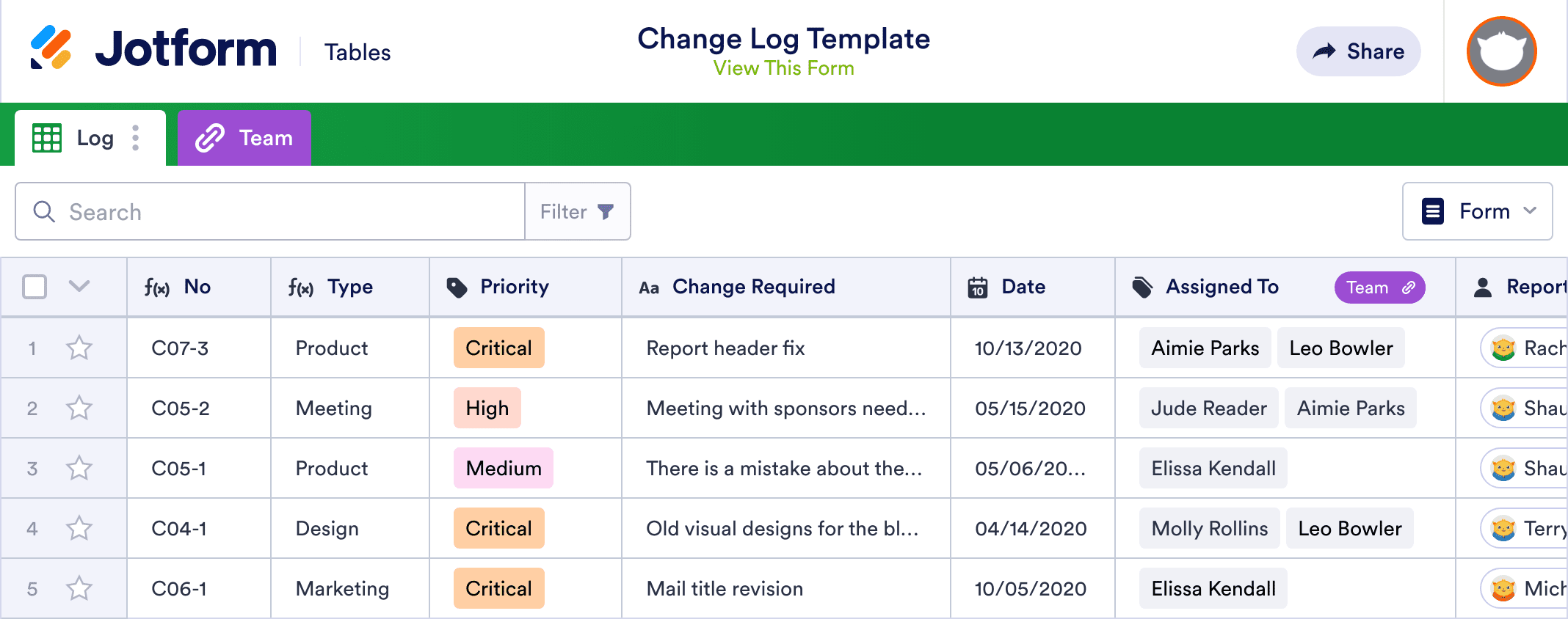 Software Change Log Template Software Change Log Template