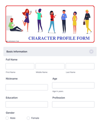 Character Profile Form Template | Jotform