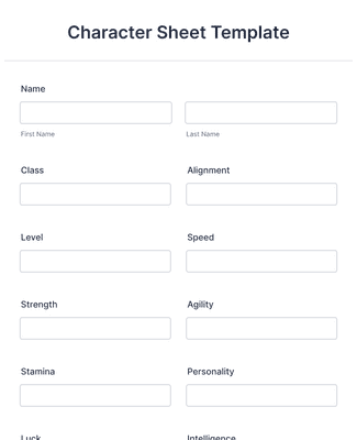 Character Sheet Template Form Template | Jotform