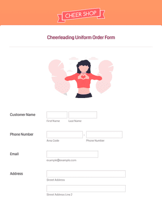 Cheerleading Uniform Order Form Template | Jotform