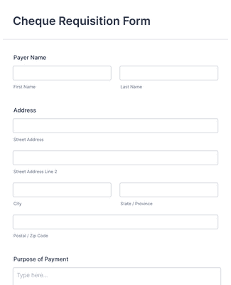Cheque Requisition Form Template | Jotform
