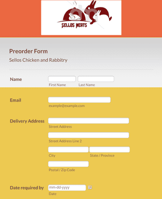 Chicken and Rabbit Meat - Pre-order Form Template | Jotform