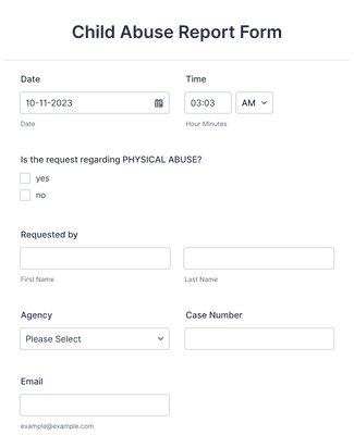 Child Abuse Report Form Template | Jotform