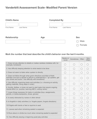 Child Behavior Questionnaire Form Template | Jotform