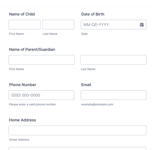 Child Care Emergency Form Template | Jotform