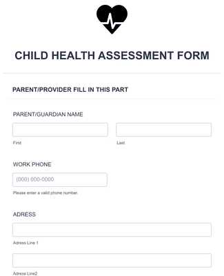 Child Health Assessment Form Template | Jotform