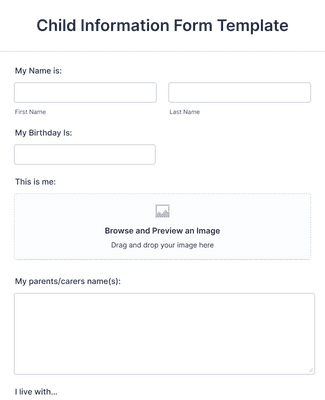 Child Information Form Template | Jotform