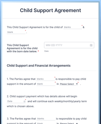 Child Support Agreement Form Template | Jotform
