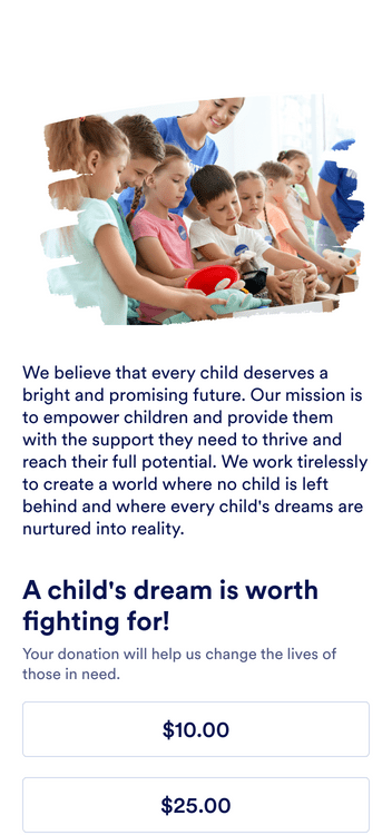 Children Charity App Template | Jotform