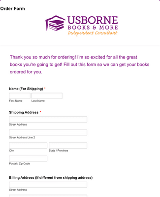 Children's Books Order Form Template | Jotform
