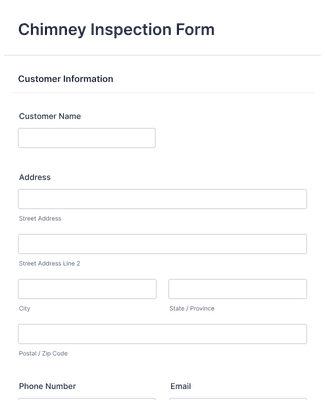 Chimney Inspection Form Form Template | Jotform