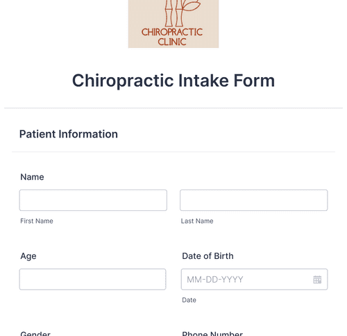 Chiropractic Intake Form Template | Jotform