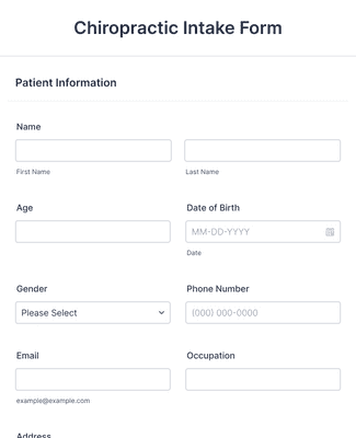 Chiropractic Intake Form Template | Jotform
