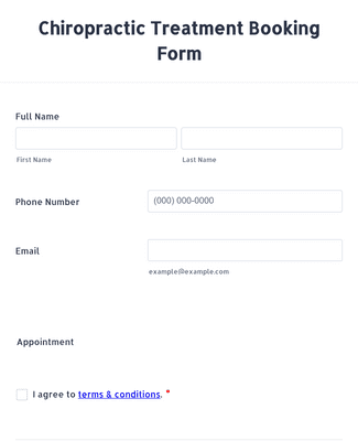 Chiropractic Treatment Booking Form Template | Jotform