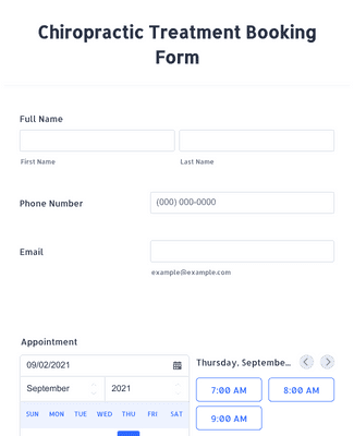 Chiropractic Treatment Booking Form Template | Jotform