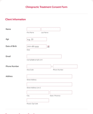 Chiropractic Treatment Consent Form Template | Jotform