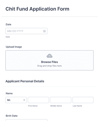 Chit Fund Application Form Template | Jotform