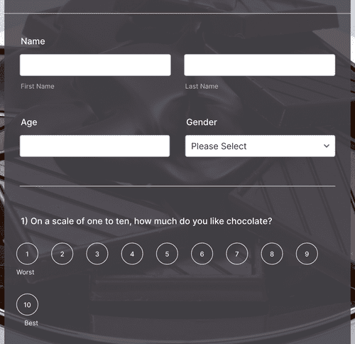 Chocolate Survey Form Template | Jotform