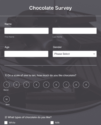 Chocolate Survey Form Template | Jotform