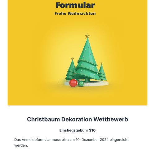 Christbaum Wettbewerb Formular Formularvorlage | Jotform