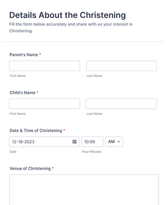 Christening Invitation Form Template | Jotform