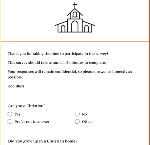 Christian Survey Form Template | Jotform