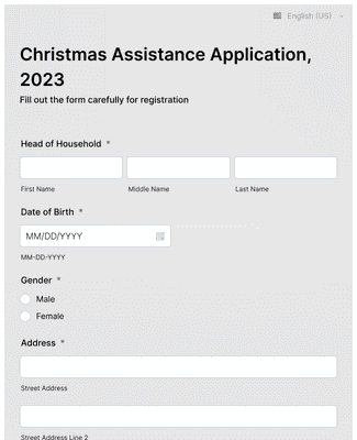 Christmas Assistance Application Form Template | Jotform