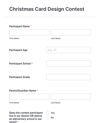 Christmas Card Design Contest Form Template | Jotform