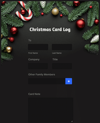 Christmas Card List Form Template | Jotform