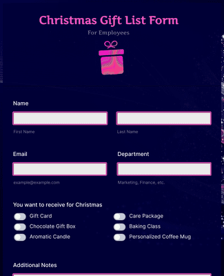 Christmas Gift List Form Template | Jotform
