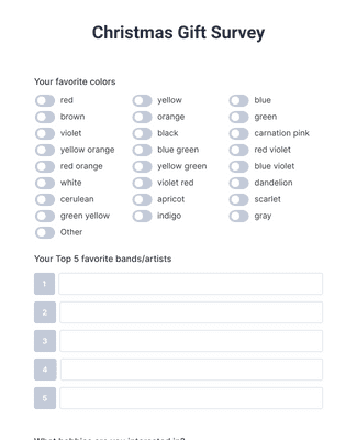 Christmas Gift Survey Form Template | Jotform