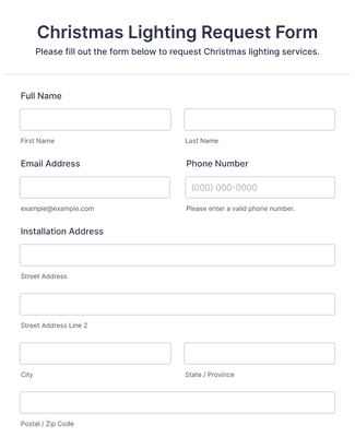Christmas Lighting Request Form Template | Jotform