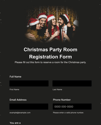 Christmas Party Room Registration Form Template | Jotform
