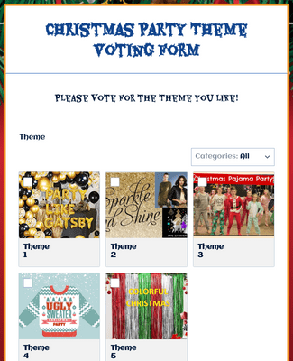 Christmas Party Theme Voting Form Template | Jotform