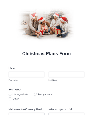 Christmas Plans Form Template | Jotform