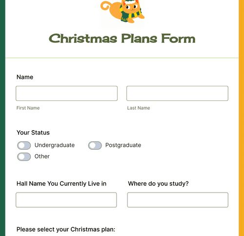 Christmas Plans Form Template | Jotform