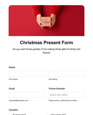 Christmas Present Form Template | Jotform