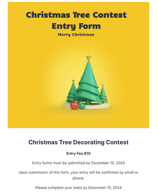 Christmas Tree Contest Entry Form Template | Jotform