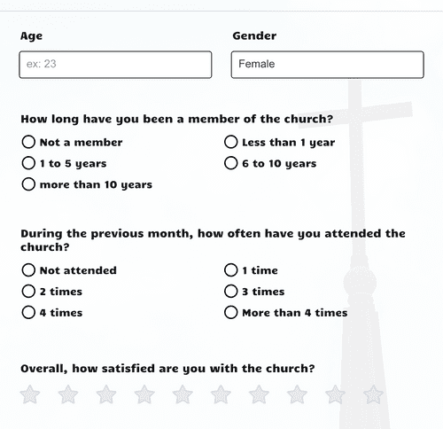 Church Assessment Survey Form Template | Jotform