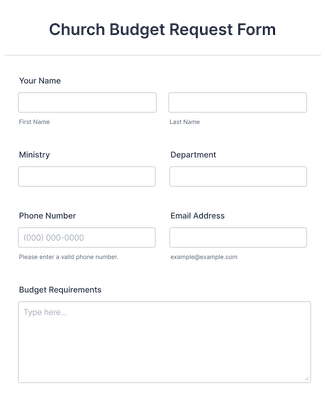Church Budget Request Form Template | Jotform