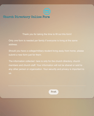 Church Directory Form Template | Jotform