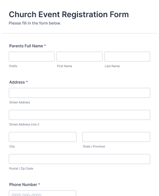Church Event Registration Form Template | Jotform