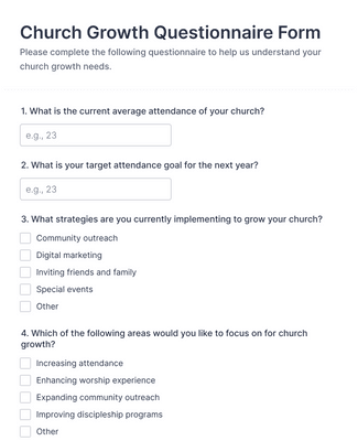Church Growth Questionnaire Form Template | Jotform