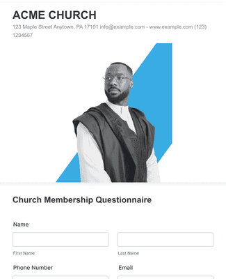 Church Membership Questionnaire Form Template | Jotform