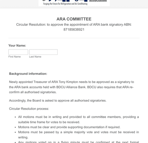 Circular Resolution Form Template | Jotform