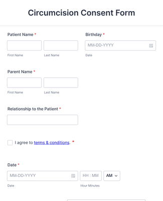 Circumcision Consent Form Template | Jotform