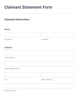 Claimant Statement Form Template | Jotform