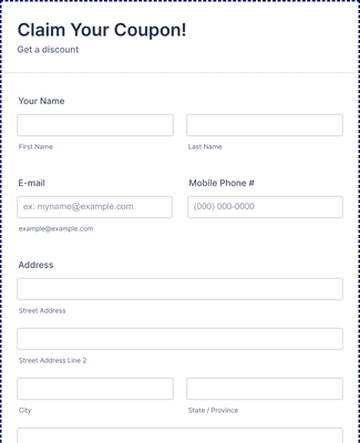 Claiming Coupon Form Template | Jotform
